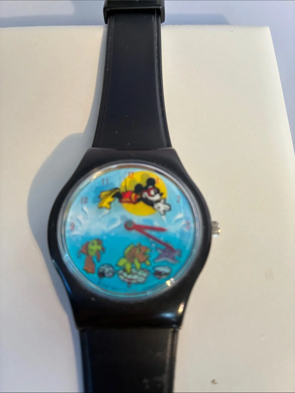 Disney | Accessories | Disney Kids Black Watch With Blue Cartoon Dial ...